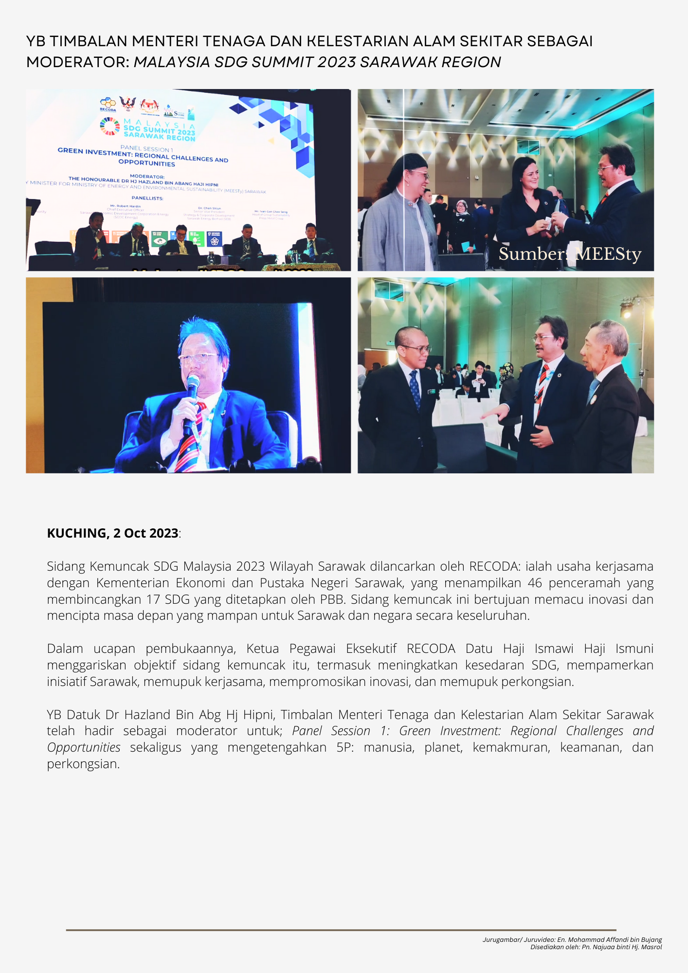 News - MEESty - KEMENTERIAN TENAGA DAN KELESTARIAN ALAM SEKITAR SARAWAK ...